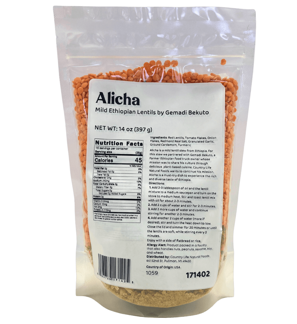 Alicha - Mild Ethiopian Red Lentils | Country Life Natural Foods