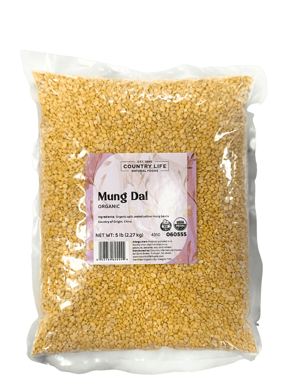 Mung Dal Beans, Yellow, Organic, Split Peeled | Country Life Natural Foods