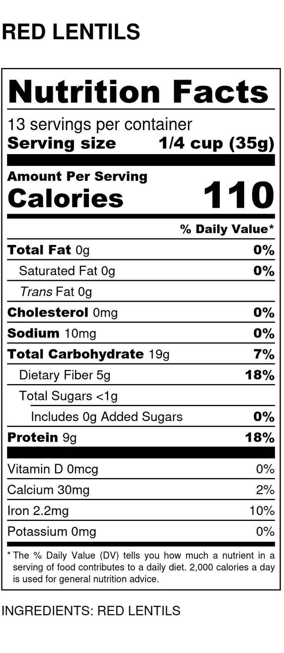 Red Lentils, Split | Country Life Natural Foods