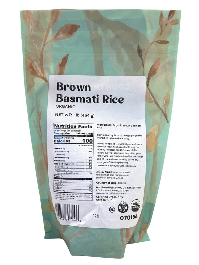 Basmati Rice, Brown, Organic | Country Life Natural Foods