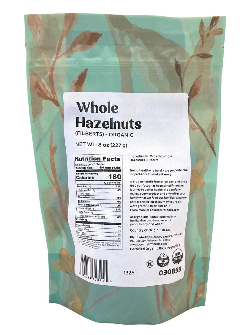 Hazelnuts, Whole, Organic | Country Life Natural Foods